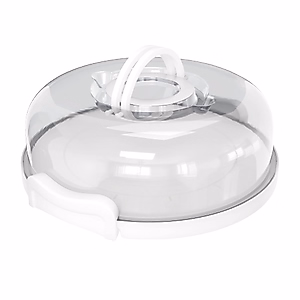 Top Shelf Elements Pie, Cake, Cheesecake Carrier for up to 10 in x 4 1/2 in cake. Two Sided Fashionable Stand Doubles as Five Section Serving Tray Perfect Taker Caddie for Travel (White)