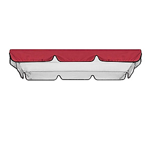 IEUDNS Outdoor Patio Swing Canopy Cover Set Top Cover and Cushion Cover Accessory Canopy 76x49x5.9inch Easily Install Waterproof, Red