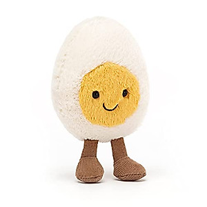 Jellycat Amuseables Boiled Egg Happy Stuffed Toy, Small 5.5 inches | Food Plush | Fun Gift Idea