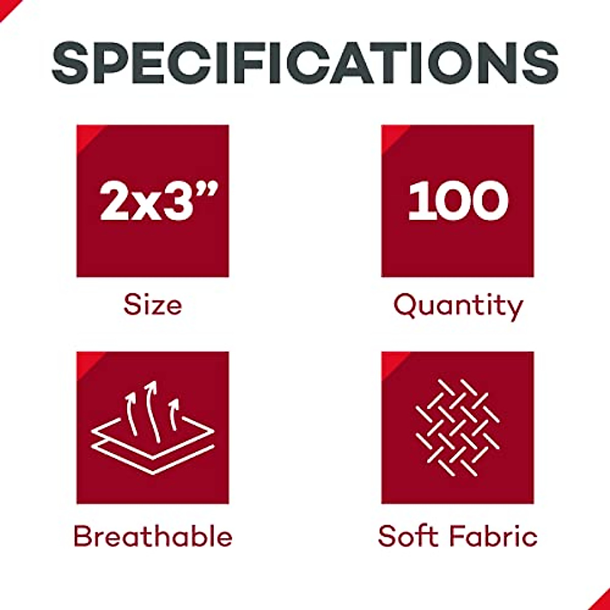 Dealmed Sterile Non-Adherent 2" x 3" Gauze Pads Non-Adhesive Wound Dressing, Highly Absorbent & Non-Stick, Painless Removal-Switch, Individually Wrapped for Extra Protection (Box of 100)