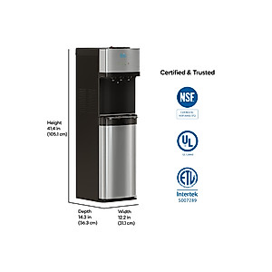 Brio Self Cleaning Bottleless Water Cooler Dispenser, UL Approved, Stainless Steel, Point of Use Drinking Water Filter, Hot, Cold, and Room Temperature