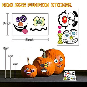 36 Pack Halloween Pumpkin Decorating Stickers Mini Make 36 Small Pumpkin Face Stickers for Halloween Kids Toddlers Party Favors Halloween Treats Stickers Gifts 18 Sheets