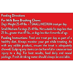 Milk-Bone Original Brushing Chews, 35 Small/Medium Daily Dental Dog Treats Scrubbing Action Helps Clean Teeth