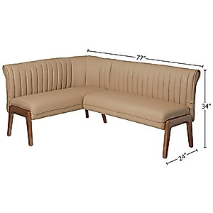 Milan Bernice Faux Leather Nook, Taupe