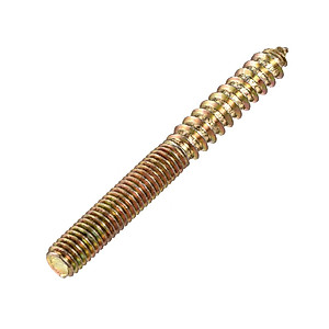 uxcell M8 Hanger Bolts Length 3"(75mm) Double Headed Bolts Self-Tapping Screw 8mm Wood Joint Furniture Legs 10pcs