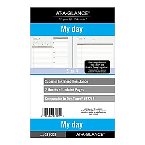 at-A-Glance Daily Planner Refill, 87242 Day-Timer, 2 Months, Undated, Size 4, 5-1/2" x 8-1/2" (031-225)