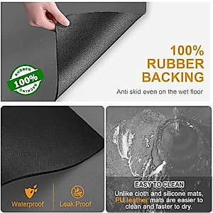 Dish Drying Mats for Kitchen Counter Coffee Mat Under Sink Mats for Kitchen Waterproof Dish Mat Drying Kitchen Mat Bar Mats for Countertop Coffee Bar Accessories (Deep Gray, 11.81"*15.75")