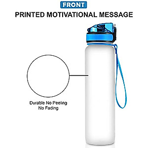 34HD Stop Slacking Drink Your Water 32 Oz Water Track Bottle, Water Bottle With Time Marker, Reminder Water Bottle, Motivational Insulated Water Bottle