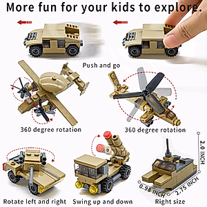 WW2 Army Building Blocks Toys Set Compatible with Lego, Create a German Dora Cannon or 16 Small Military Vehicles, with 20 Toy Soldiers, for Boys Kids Age 6 7 8 Year Old
