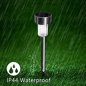 Solar Lights Outdoor Christmas, 12Pack Stainless Steel LED Landscape Pathway Lights Solar Powered, Solar Garden Lights for Pathway Driveway Yard & Lawn - Multicolor