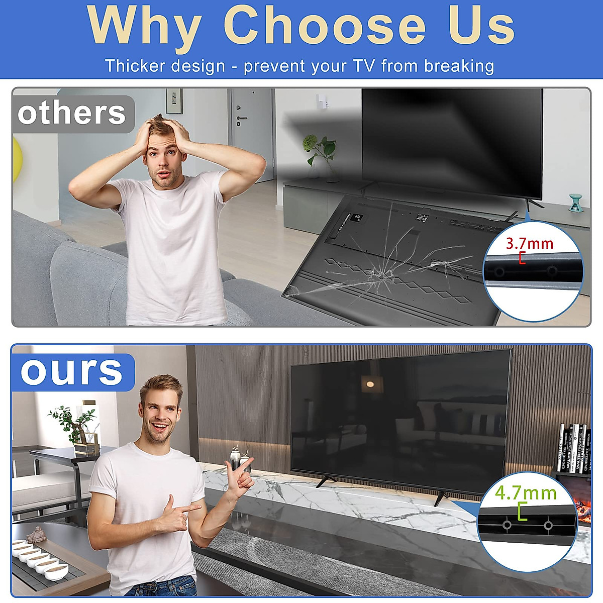 TV Legs for 40" 43" TCL Roku TV Stand Legs, Base Stand for TCL TV Stand 40S355 40S325 40S303 40S305 43S455 43S425 43S423 43S515 43S325 43S305 43S431 with Screws Set & Instructions, Easy to Install