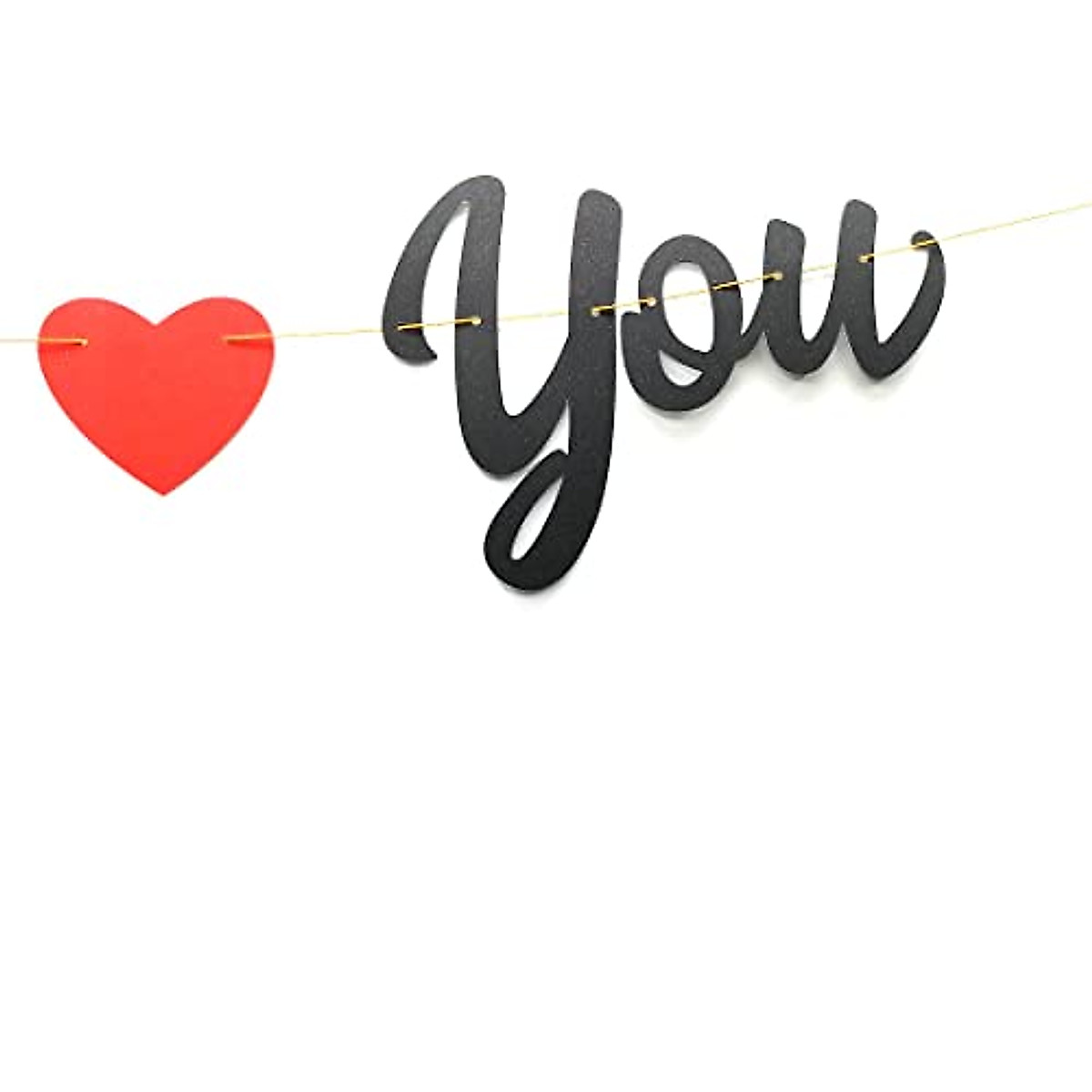 Paity Black Glitter Thank You Banner and signs for employees Engaged Wedding - Bridal Shower Bunting Thanksgiving Photo Booth Props Veterans Pre-Strung