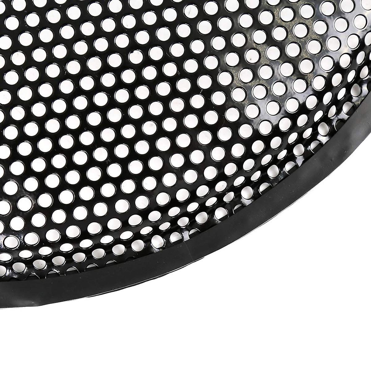 X AUTOHAUX 12 Inch Car Audio Speaker Sub Woofer Subwoofer Metal Black Waffle Grill Cover Protector with Rubber Edge and Clips 2 Pcs
