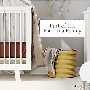Natemia Fitted Crib Sheet - 100% Organic Cotton - 28 X 52 for Standard Crib and Toddler Mattresses - Silky Soft and Hypoallergenic