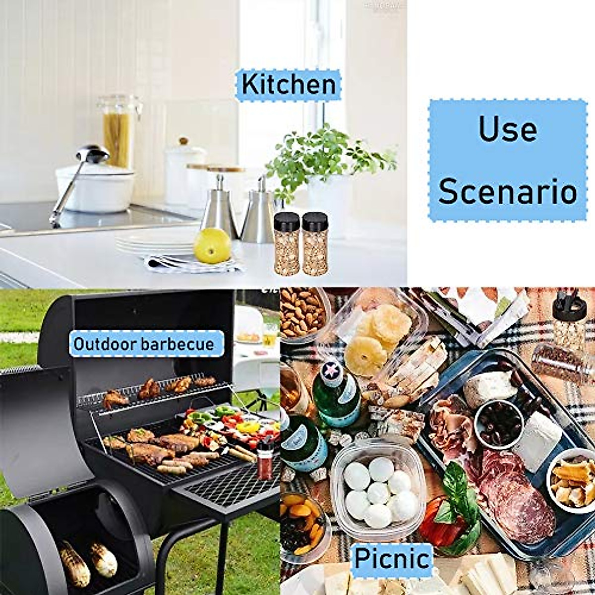 16 PCS 3.5oz Plastic Seasoning Containers with Black Screw Lids to Pour or Shake,Portable Empty Clear Spice Jars,Storage Seasoning Containers for Spice,Powders,Peppers