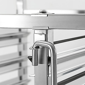 Bun Pan Rack, 6 Tiers Commercial Cooling Storage Rack Cart With Large Capacity 12 Compartments for Kitchen, Mobile Stainless Steel Bakery Rack with 4 Universal Wheels For Bakeries, Restaurants