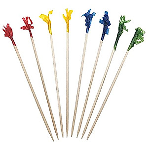 BLUE TOP Wood Frill Picks Toothpicks 4 Inch Pack 1000,Cocktail Party Toothpicks for Fruit,Appetizers,Club Sandwiches,Parties.