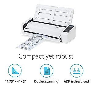 Doxie Pro DX400 - Wired Document Scanner and Receipt Scanner for Home and Office. The Best Desktop Scanner, Small Scanner, Compact Scanner, Duplex Scanner (Two Sided Scanner), for Windows and Mac