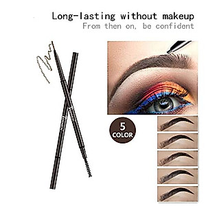 1.5mm ultra-fine eyebrow pencil automatic rotation eyebrow pencil,durable, sweat-proof and not easy to take off make-up, five colors available(02#Gray)