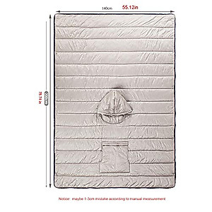 Thermal Poncho Wearable Hooded Blanket - Envelope Lightweight Camp Sleeping Bag Cloak Cape Windproof with Premium Stuff Compression Sack for Backpacking Hiking Hunting Fishing Military Outdoor Sport