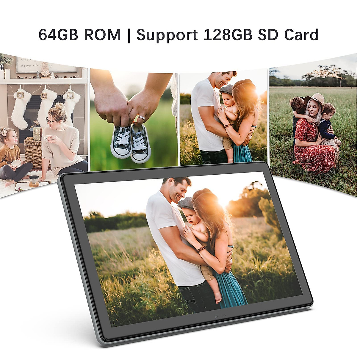 YUMKEM Tablet 10.1 inch, 4GB RAM 64GB Storage, Android 11 Go, 10 inch Android Tablets, 1280 X 800 IPS HD Display, Large Battery, Dual Camera, WiFi Only, Grey