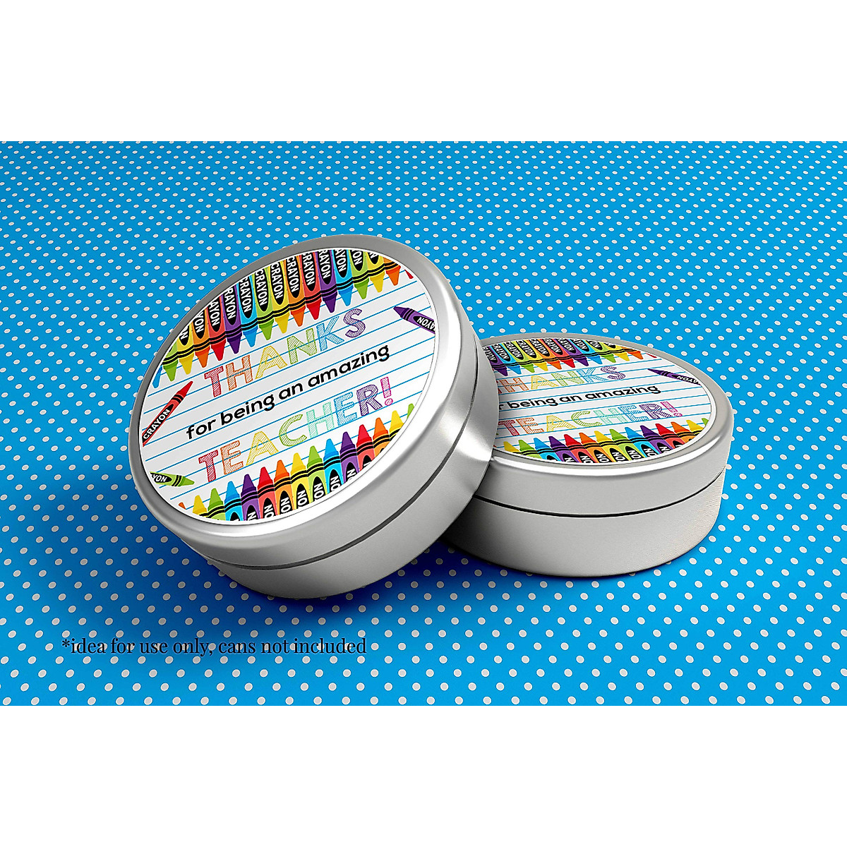 You’re Amazing Crayon Themed Teacher Appreciation Thank You Sticker Labels, 40 2" Party Circle Stickers by AmandaCreation, Great for Envelope Seals & Gift Bags