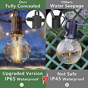 ZOTOYI Outdoor String Lights 25FT, Globe Patio Lights with 13 Edison Shatterproof Bulbs(1 Spare), Waterproof IP65 G40 LED Outside Hanging Lights for Backyard, Bistro, Cafe, Porch, Warm White