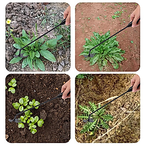 Weed Puller Tool Garden Weed Pulling Tool, Portable Garden Weeder Tool Uprooting Weeding Tool, 4 Teeth Manganese Steel Forged Hand Weeder for Vegetable Gardening Backyard Farm Planting & Weeding