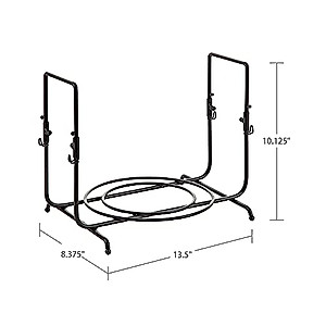 Giftburg Loop & Wire Buffet Caddy Tabletop Organizer, Flatware Napkin and Plate Picnic Caddy Stackable Serving Set, Black