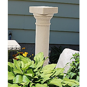 EMSCO Group Greek Column Statue – Natural Sandstone Appearance – Made of Resin – Lightweight – 32” Height