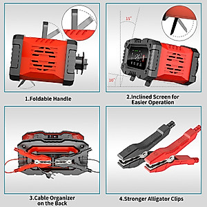 YONHAN Battery Charger 20 Amp Lifepo4 Float Fully-Automatic Smart Charger, 12V and 24V Car Battery Trickle Charger, Maintainer/Pulse Repair Charger for Car, Boat, Motorcycle, Lawn Mower