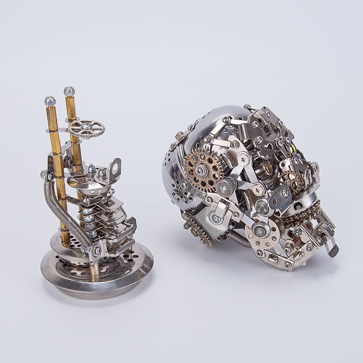 3D Steampunk Skeleton Metal Puzzle, Trendy Skeleton Model Mechanical Movable DIY Assembly Kit with Tool, 3D Puzzles Ornaments Gift for Adults Kids- 4 Hours (200+PCS)