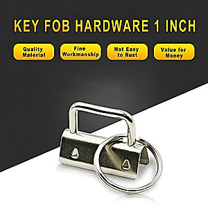 48 Sets Key Fob Hardware by EKUIEKA,1 Inch 8 Colors Fob Key Chain Wristlet Hardware with Split Rings,Key Lanyard and Key Chain Making Hardware Supplies