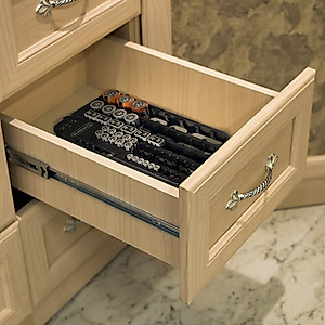 Battery Organizer with Removeable Volt Tester – 70 Piece Capacity Wall Mounted or Drawer Storage Case for Garage, Office, Home by Stalwart