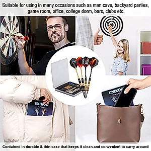 UNIKOO Darts Metal Tip Set, 12 Pcs Professional Steel Tip Darts with Aluminum Shafts and Brass Barrels, 20/22 Grams Metal Darts with Detachable Tips, Extra Soft Dart Tips, Flights, Sharpener Tool Kit