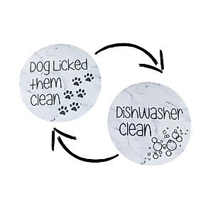 Dog Licked Them Clean Dishwasher Clean Reversible Dishwasher Magnet for Kitchen, Dogs, Pets, Housewarming, Appliances (White Marble)