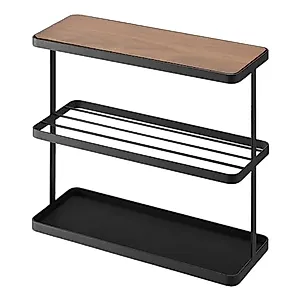 YAMAZAKI Storage Home Steel | End + Side Tables, One Size, Black