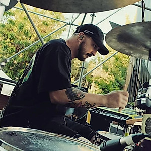 BASN MMCX in Ear Monitor Headphones,Triple Driver IEM in-Ear Earphone for Musician Drummer, Noise-Isolation HiFi Stereo Earbuds with Two Detachable Cables(Golden Obsidian)