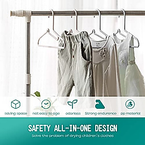 Domiella Plastic Kids Hangers for Nursery,Space Saving Toddler Collar Protection Hangers,Non Slip Baby Hangers for Closet (Gray 20-Pack)