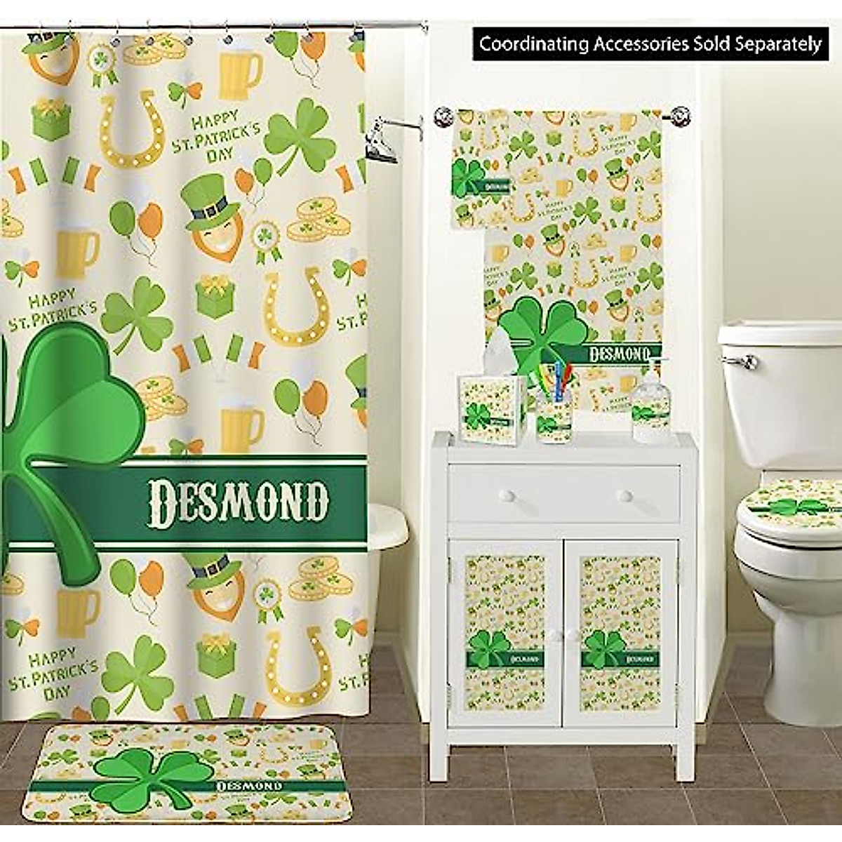 RNK Shops St. Patrick's Day Waste Basket - Single Sided (Black) (Personalized)