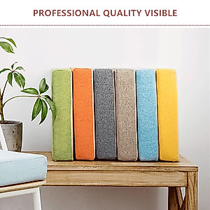 XIOU Thickened Bay Window Seat Pads, Soft Square/Round Chair Seat Cushion, Tatami Floor Linen Cushion, for Living Room, Dinning Room Chair (Round, Black,17.7x1.9in)