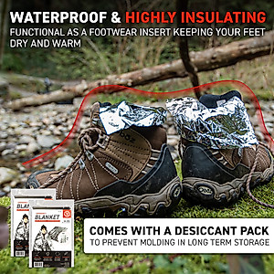 72 HRS MIL-SPEC Emergency Space Blankets – Mylar Survival or Emergency Thermal Blankets for Camping, Hiking, Marathon, First Aid, Emergency Preparedness, Extreme Weather, Shelter (12-Pack)