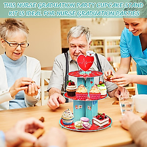 3 Tier Nurse Graduation Party Decoration Nurse Themed Party Decorations Nurse Party Cupcake Stand Medical Rn Themed Party Supplies Nursing Themed Cupcake Holder Decor for Doctors Nurses Day