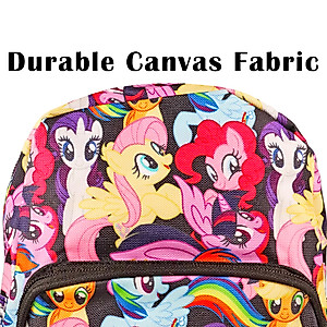 Fast Forward My Little Pony Mini Backpack Set - 10” Canvas My Little Pony Backpack with Front Pocket and Bottle | My Little Pony Backpack Bundle