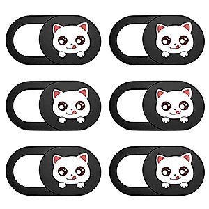 Mobestech Tableta 6pcs Cute Cat Computer Webcam Cover Pc Web Camera Cover Decorative Webcam Cover Slider Web Camera Cover Camera Slider
