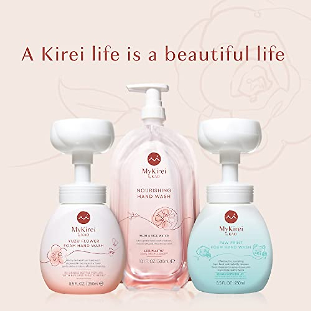 MyKirei by KAO Foaming Hand Soap with Japanese Yuzu Flower, Nourishing Hand Wash, Paraben/Cruelty Free and Vegan Friendly, Sustainable Bottle, Pump 8.5 Ounce Citrus