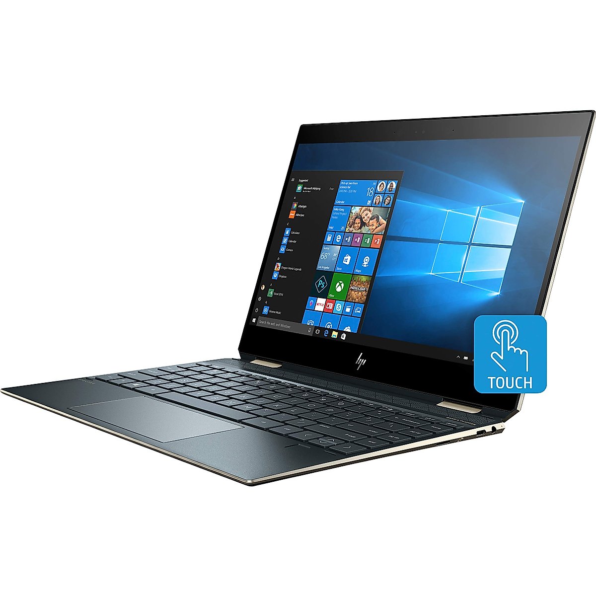 HP Spectre x360 13 2-in-1 Laptop: Core i7-8565U, 16GB RAM, 512GB SSD, 13.3" 4K UHD Touchscreen Display, Backlit Keyboard, Fingerprint Reader