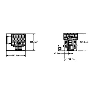 Backyard Discovery Victorian Inn All Cedar Outdoor Wooden Playhouse, Perfect for Small Yards, English Garden Bench, Awning Front Porch, Front Door, Flower Pots, Designed for Ages 2 to 10 yrs Old