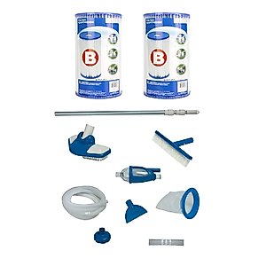 Intex Deluxe Pool Maintenance Kit w/ Intex Pool Replacement Filter (2 Pack)