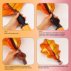 RUBFAC 158pcs Fall Balloons Garland Kit, 18/12/10/5 Inch Orange Balloons with Gold Maple Leaves for Autumn Harvest Theme Party Birthday Thanksgiving Party Decorations